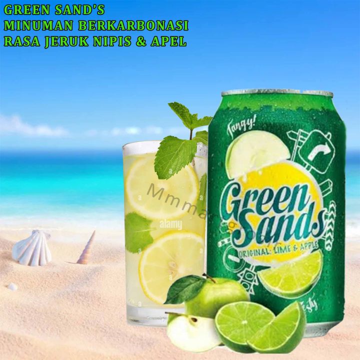 Green Sands / Minuman Berkarbonasi / Rasa Jeruk Nipis & Apel / 330ml ...