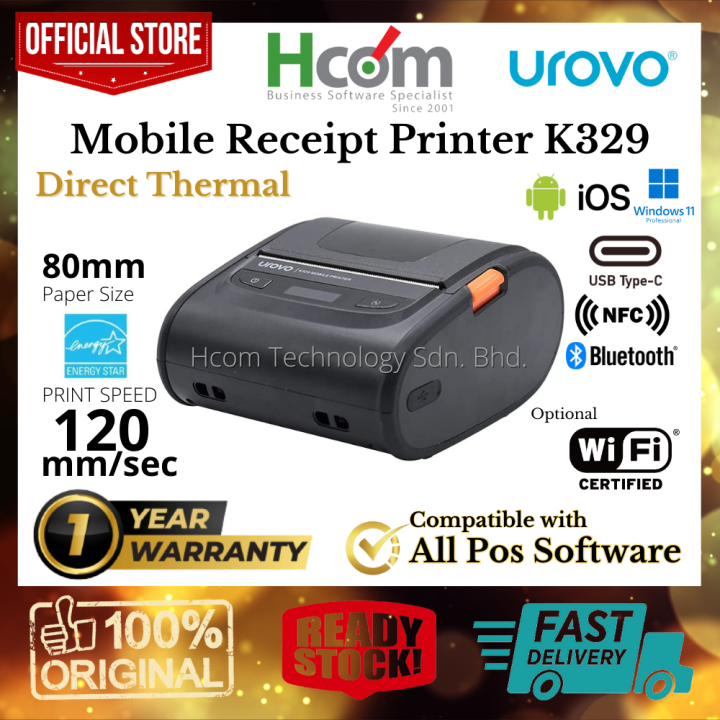 Urovo K329 Bluetooth Thermal Receipt Printer | Lazada