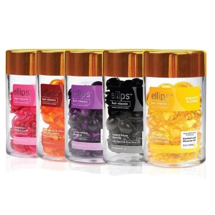 Ellips Hair Vitamin Moroccan Oil Kemasan Botol isi 50 Kapsul 1ml ORI ...