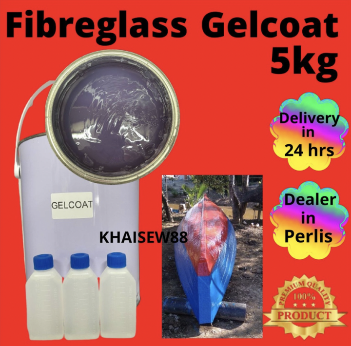 Gelcoat Fibreglass / Gel coat Fiberglass / Fiber Bot -5kg with Catalyst ...