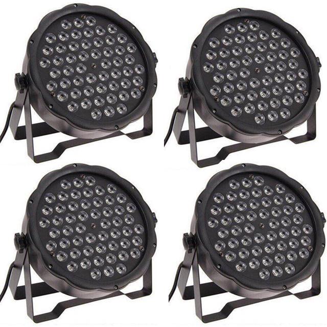 LST SET OF 4 60W 54 LED Flat Stage Light RGB Par Light DMX512 Master ...