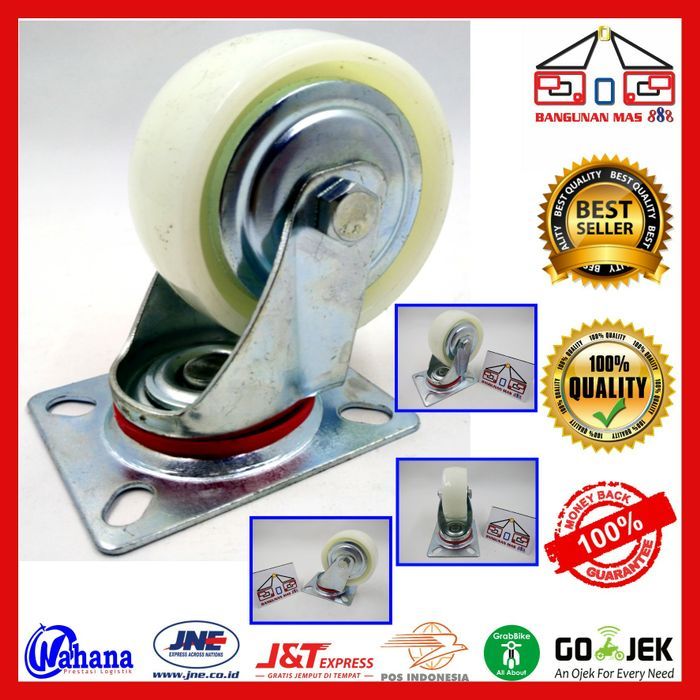 RODA TROLI 3 IN NILON HIDUP - RODA LEMARI - RODA ETALASE | Lazada Indonesia