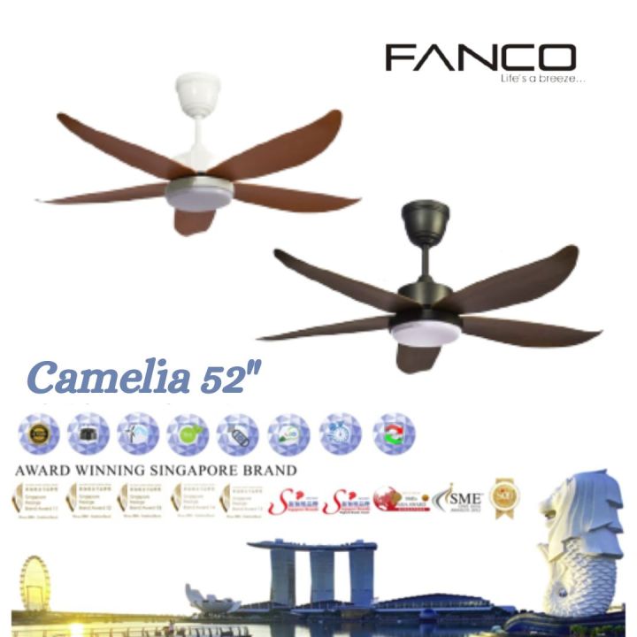 FANCO CAMELIA F855 / 52" CEILING FAN / REMOTE / DC MOTOR / 5 BLADE ...