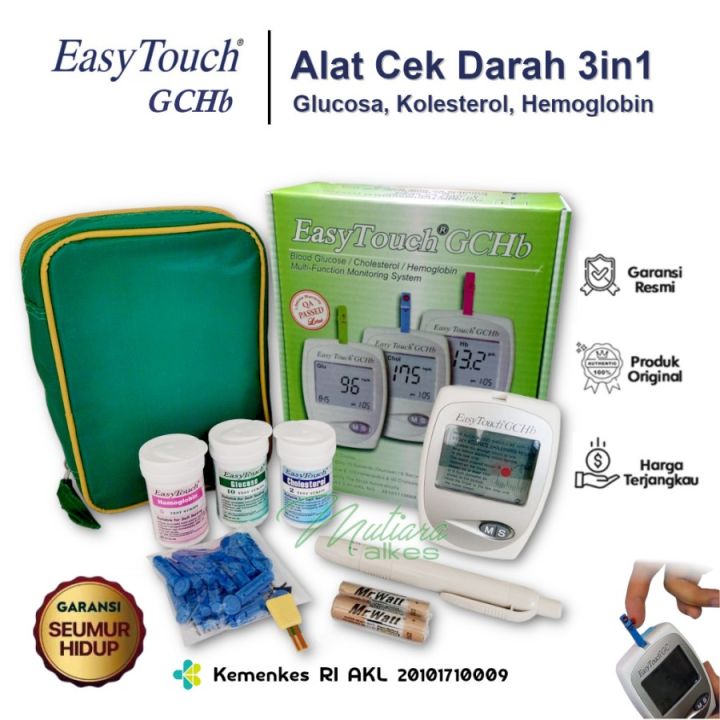 Easy Touch alat GCHb Alat Cek Glucose Cholesterol Hemoglobin Easy Touch ...