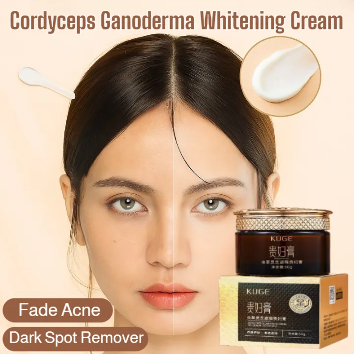 Cordyceps Ganoderma Whitening Cream Fade Acne Dark Spot Remover Natural ...
