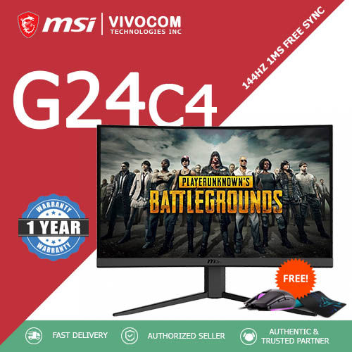 SALE!! MSI OPTIX G24C4 144hz 1ms Free Sync Curved Gaming Monitor With ...