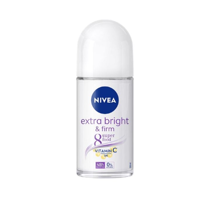 NIVEA Deodorant Extra Bright & Firm with Vitamin C and Q10 Anti-Perspirant Roll-on 50ml | Lazada PH