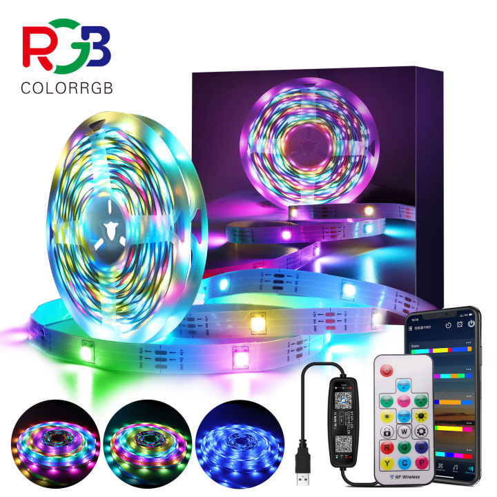 Aiopp, Dreamcolor USB LED Strip Lights -RGBIC Bluetooth-DreamColor ...