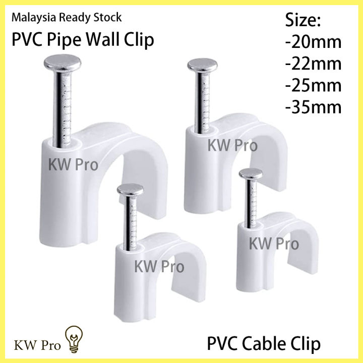 20mm 22mm 25mm 35mm PVC Pipe Wall Clip U Shape Clip Klip Paku PVC ...