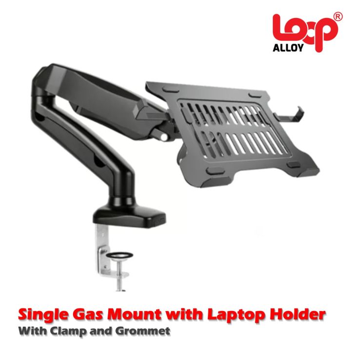 Loop Alloy Single Gas Mount with Laptop Holder with Clamp and Grommet | Lazada PH
