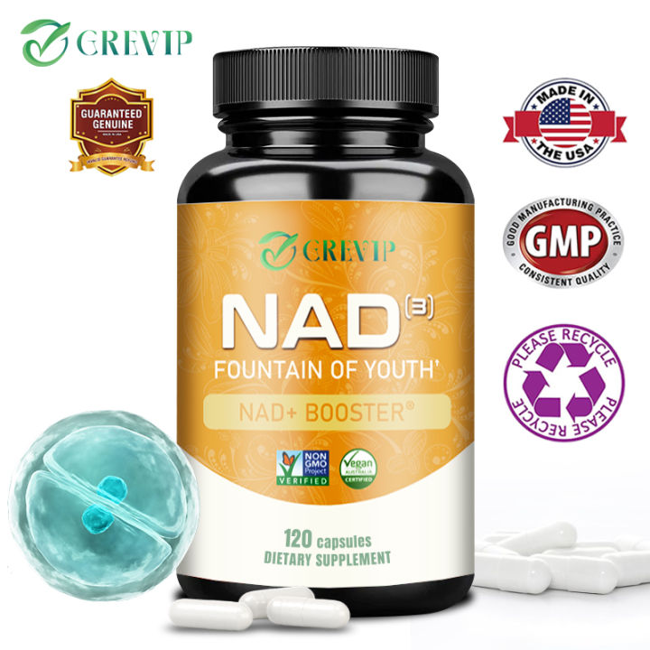 NAD, 120 Capsules, with Nicotinamide Adenine Dinucleotide (NAD+ ...