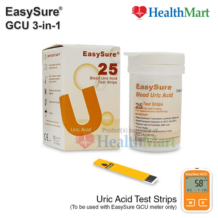EasySure Uric Acid Test Strips 25s | Lazada