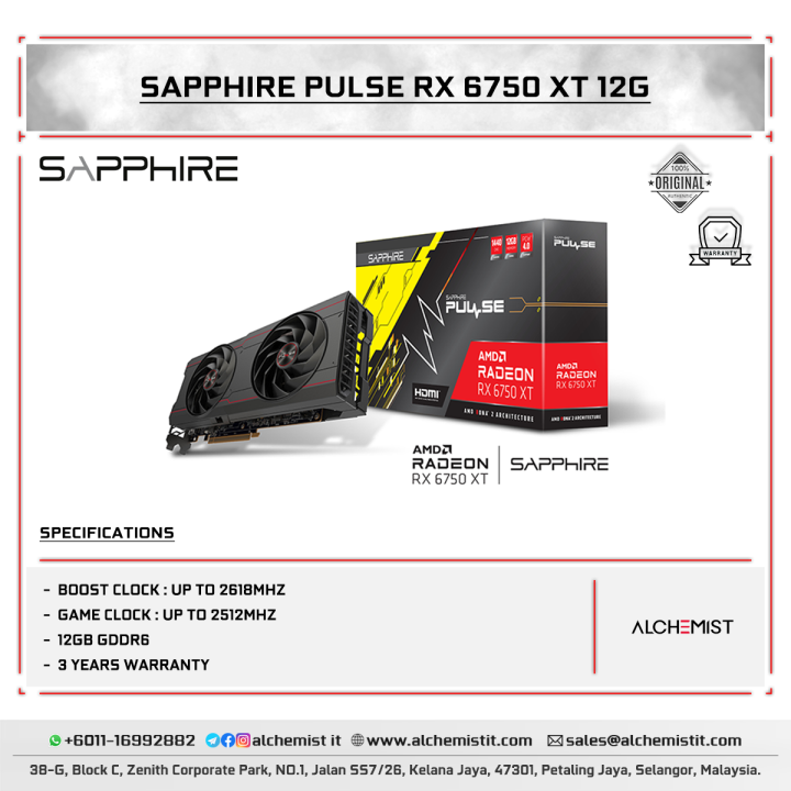 🔥𝐂𝐥𝐞𝐚𝐫𝐚𝐧𝐜𝐞 𝐒𝐚𝐥𝐞!!🔥 Sapphire Pulse Radeon RX 6750 XT 12GB GDDR6 Graphic ...