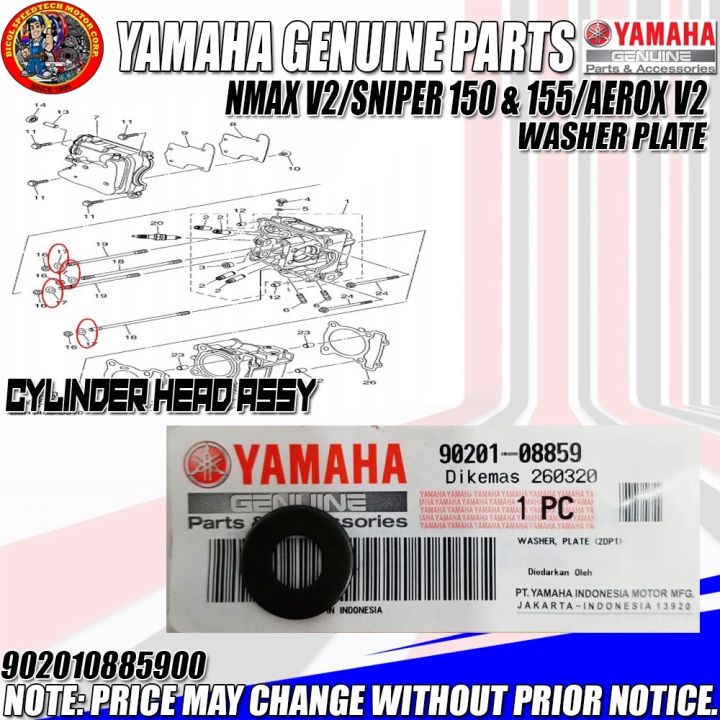 NMAX V2/SNIPER 150 155/AEROX V2 WASHER PLATE (YGP) (GENUINE: 90201 ...