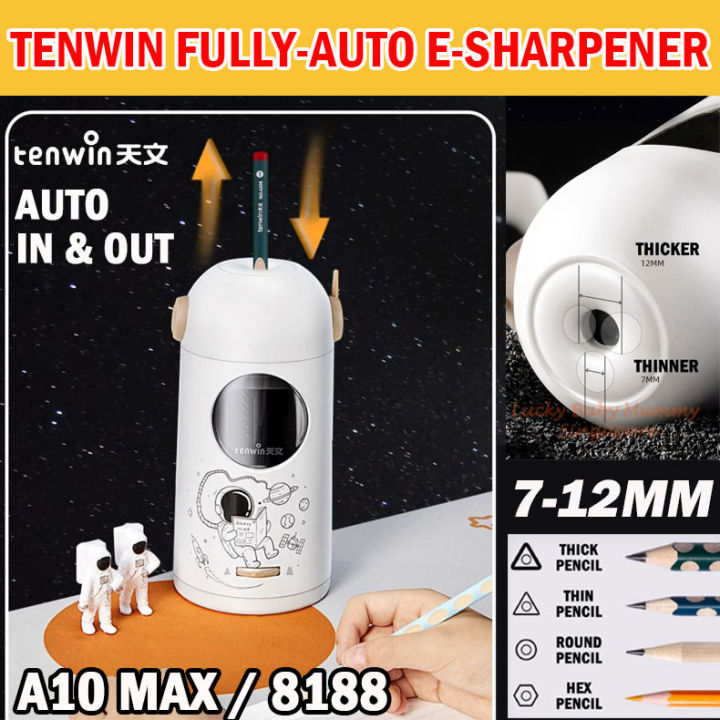 Tenwin Astronaut Electric Automatic Pencil Sharpener Easy Sharpen ...
