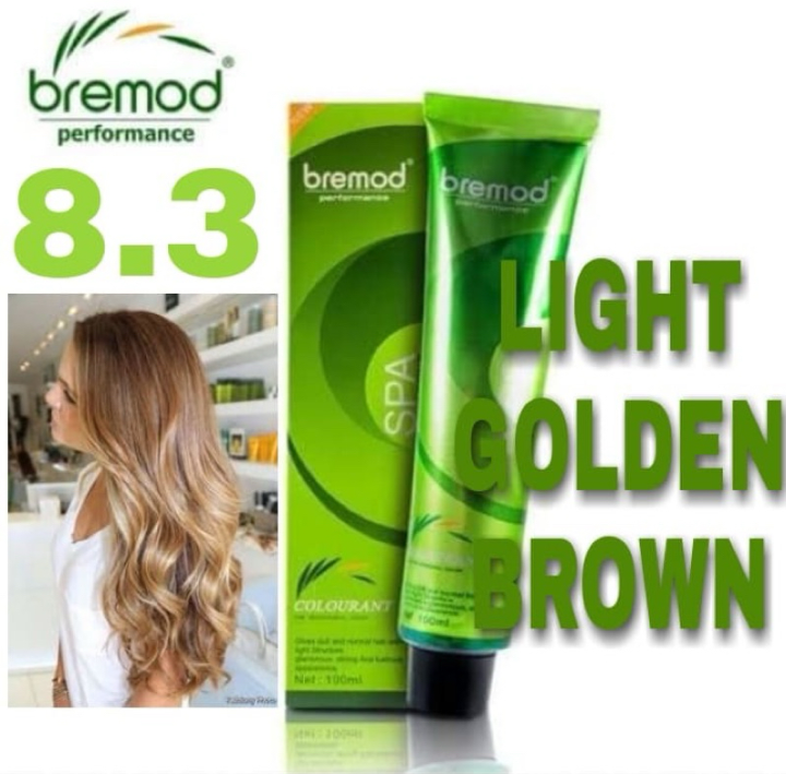BREMOD HAIRCOLOR {8.3 - LIGHT GOLDEN BROWN} W/ OXIDIZER | Lazada PH