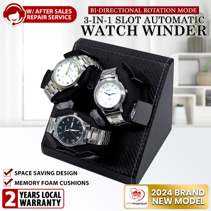 3-in-1 Slots Automatic Watch Winder Bi-directional Rotation Watch ...