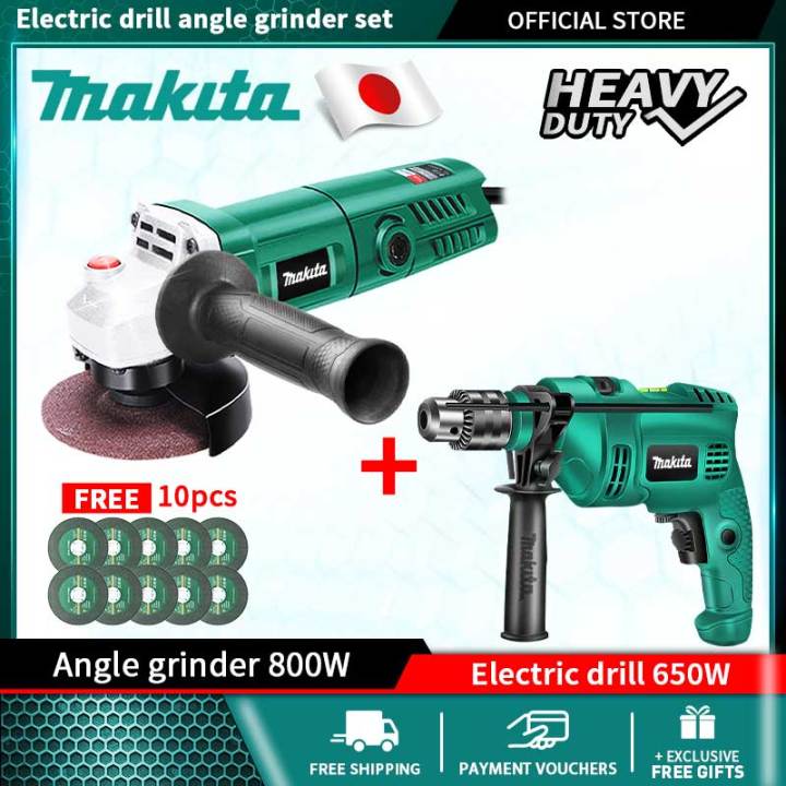 Grinder and drill set original heavy duty japan with 10pcs cutting ...