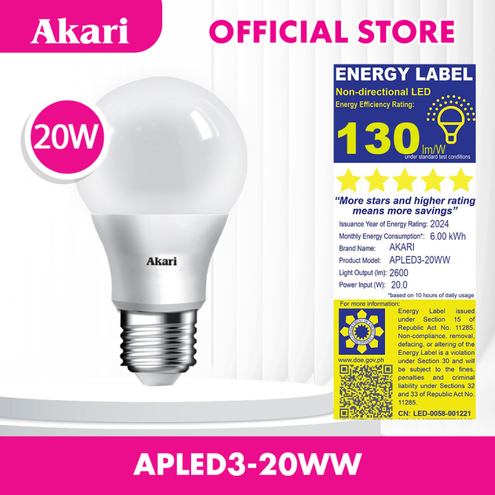 Akari 20 Watts LED Bulb - Warm White (APLED3-20WW) | Lazada PH