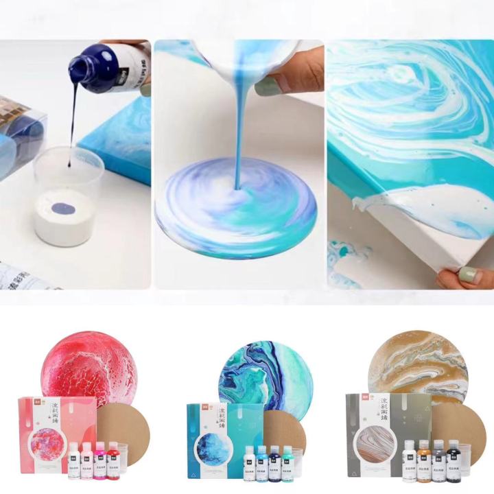WorryFree Ready Stock DIY Pre-Mixed Acrylic Pouring Painting Colour Set ...
