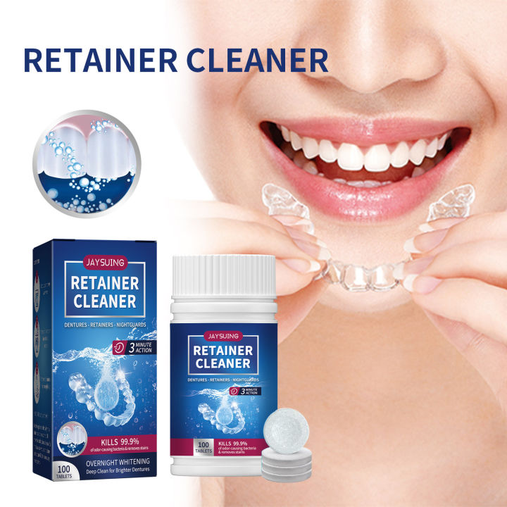 100 Tabs Denture Retainer Cleansing Tablets For Cleaner Retainers And ...