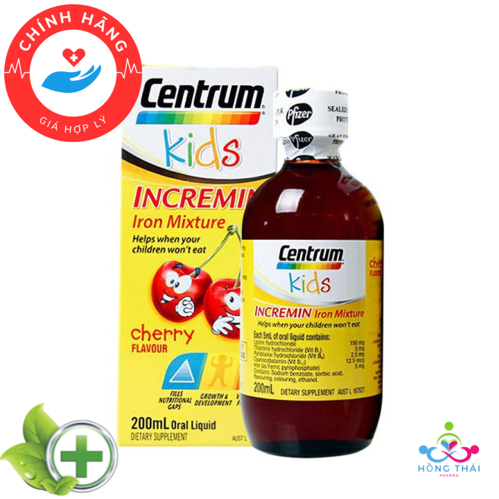 Siro Centrum Kids Incremin Iron Mixture, Úc (200ml) giúp ăn ngon miệng ...