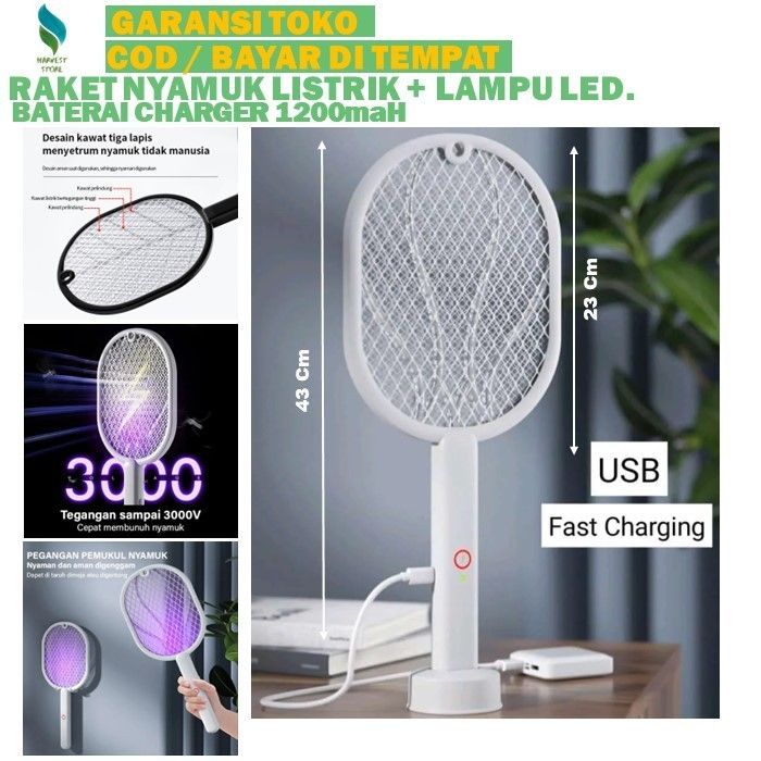 Raket Nyamuk Charger Ori Raket Nyamuk Listrik Reket Nyamuk Listrik Ori ...