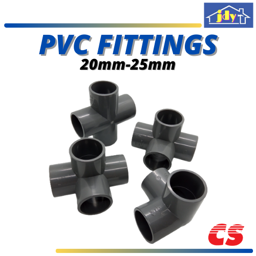 PVC Pipe Fitting PVC Connectors PVC Furniture DIY 3 way 4 way 5 way Cross Tee 20mm 25mm | Lazada