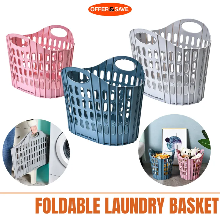 ONS Oval Foldable Laundry Basket For Clothes | Lazada Singapore