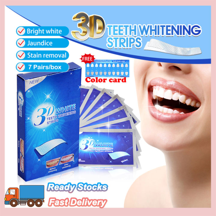 🔥SG LOCAL STOCK🔥14Pcs/7Pairs 3D White Gel Teeth Whitening Strips Oral ...