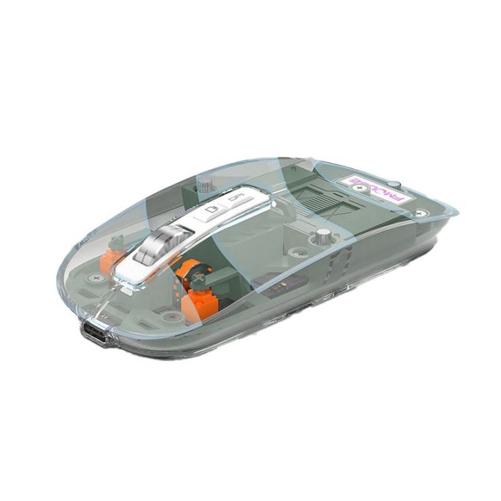 FMOUSE Transparent Gaming Mouse Bluetooth Wireless Mouse with RGB Light ...