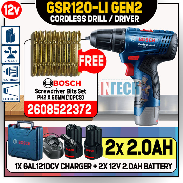BOSCH GSR120-LI (GEN2) / GSR120LI GEN2 BOSCH 12V CORDLESS SCREWDRIVER ...