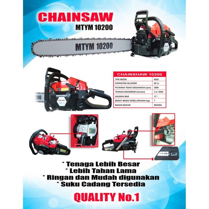 Chainsaw 25" Mesin Gergaji Potong Kayu CS10200 Motoyama 25 inch | Lazada Indonesia