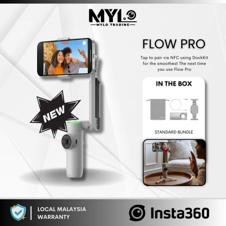 Insta360 Flow Pro & Insta360 Flow - The AI Tracking Smartphone Gimbal Stabilizer Built-in Selfie ...