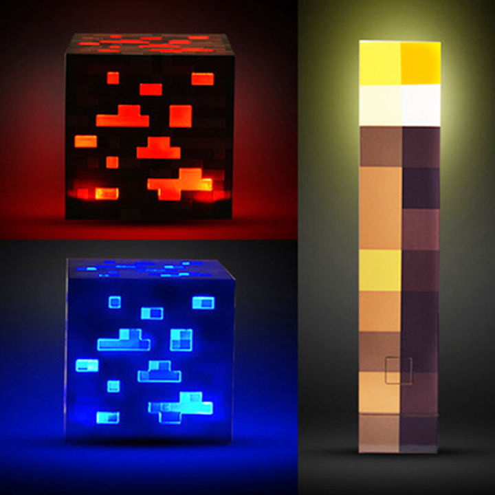 LED Rechargeable Torch lamp Miner's Lamp Minecraft Building Block ...
