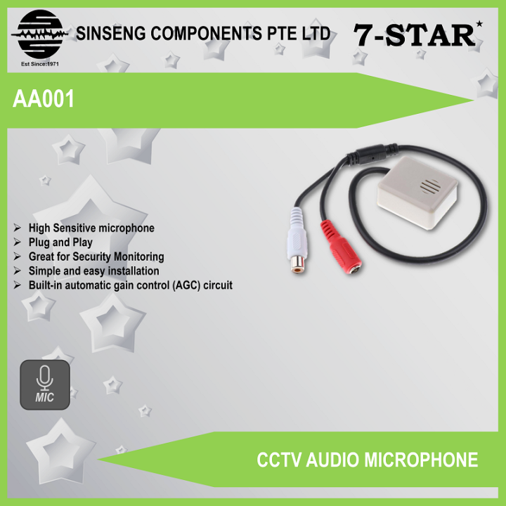 CCTV Mic - Audio Pickup Microphone Sound Monitor High Sensitivity Audio ...