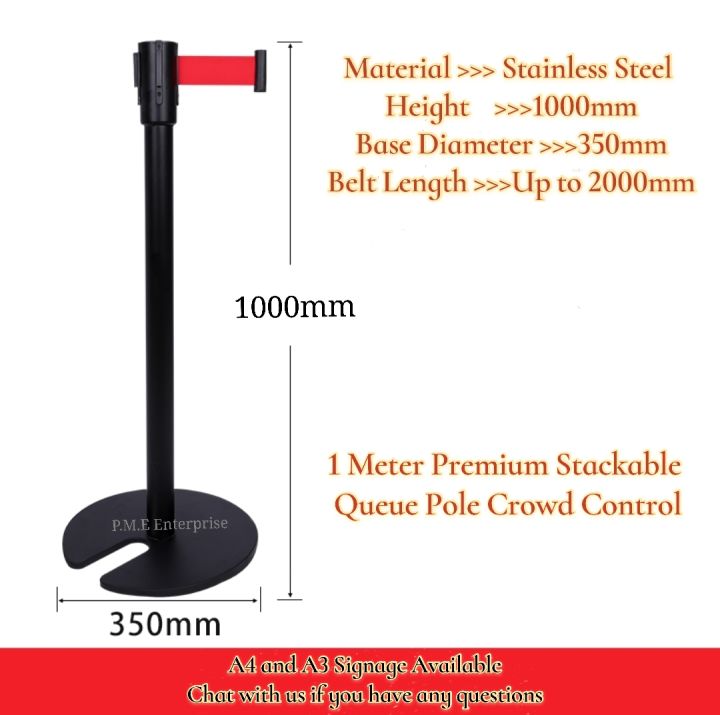 Premium Stackable Queue Pole Crowd Control 1M Height Ready To Use ...