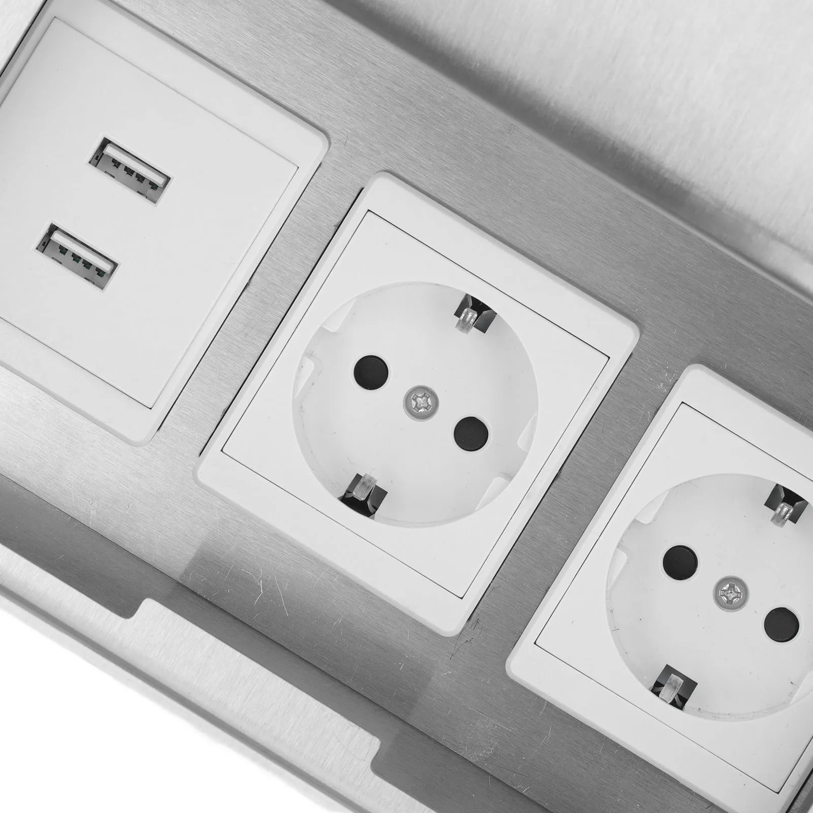 Recessed Flat Socket Kit Recessed Floor Outlet Box Stainless Steel ...