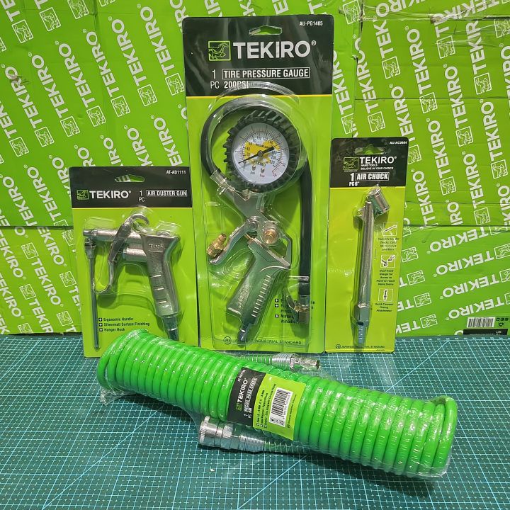 TEKIRO Paket Alat Isi Angin Kompresor Air Duster Gun + Tire Air Chuck 6 ...