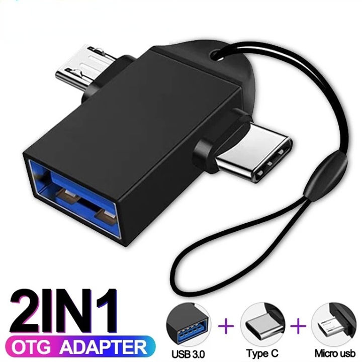 2 In 1 Mini USB OTG Type-C และอะแดปเตอร์ขนาดเล็กสำหรับการถ่ายโอนความ ...