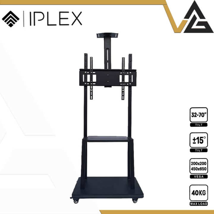 IPLEX ขาแขวนจอตั้งพื้น IPX-FM02 ขาตั้ง TV 32-70 นิ้ว แบบล้อเลื่อนพร้อมชั้นวาง รับน้ำหนักสูงสุด ...