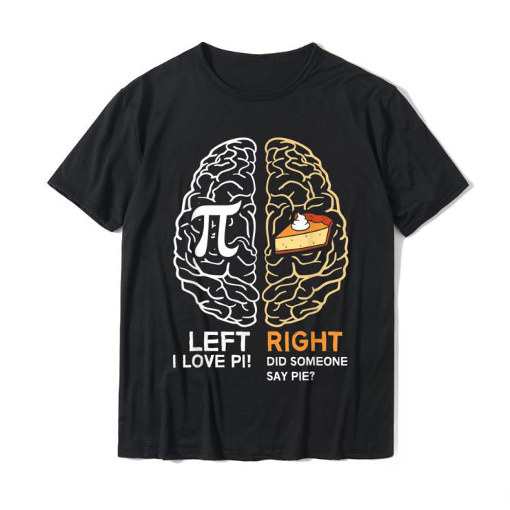 Funny Geek Gift Day Left Vs Right Brain Pie Shirt Math T-Shirt Tops ...