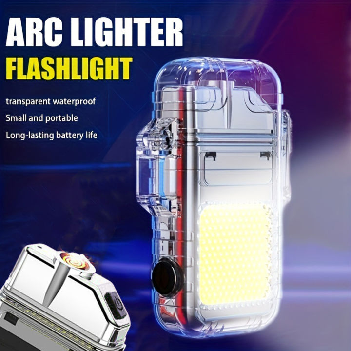 Mini led senter gantungan kunci sangat terang Busur Ganda korek api ...