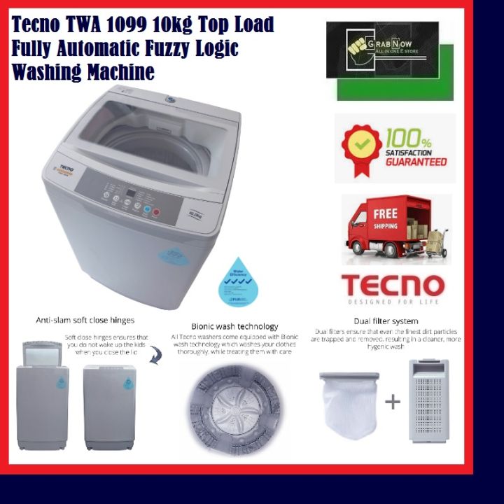 TECNO TWA 1099 10Kg Fully Automatic Fuzzy Logic Washer / Free Express ...