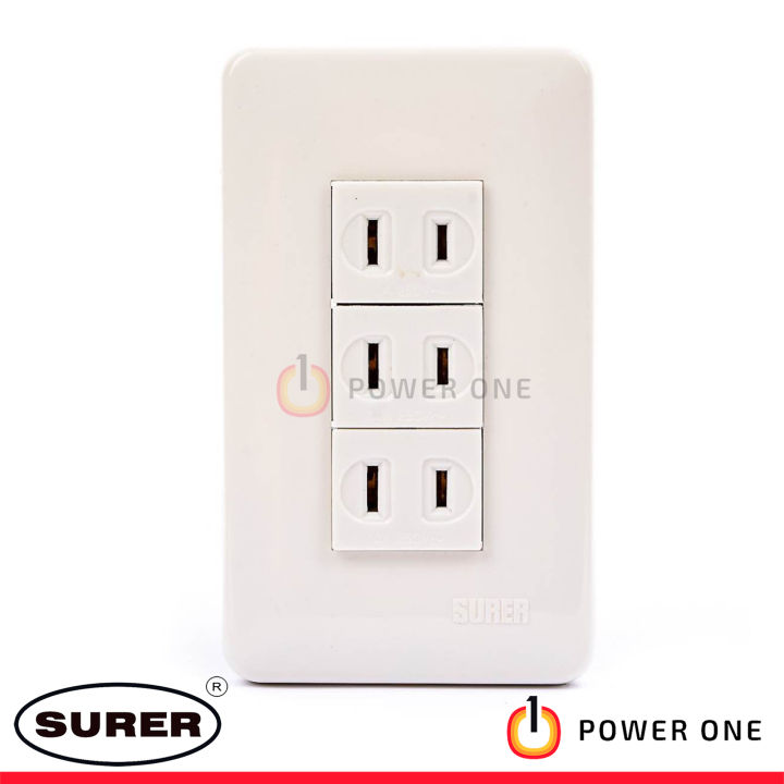 Surer 1382 3 Gang Outlet, Flush Type (DIY Series) | (1pc or 10pcs ...