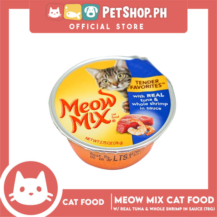 Meow Mix Tender Favorites with Real Tuna and Whole Shrimp in Sauce 78g ...