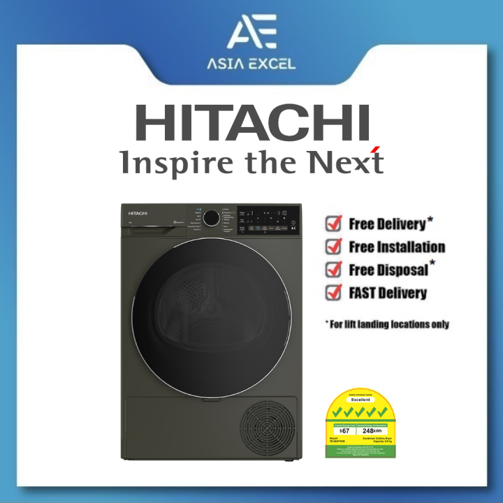 HITACHI TD-80XFVEM 8KG HEAT PUMP TUMBLE DRYER | Lazada Singapore