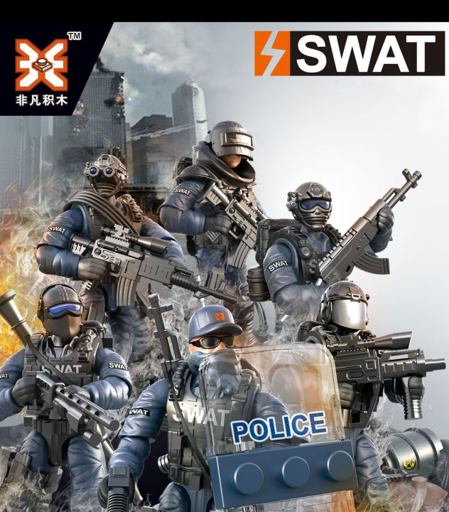 โมเดลตำรวจ ฟิกเกอร์ทหาร swat units บล็อคตัวต่อเลโก้ตำรวจ | Lazada.co.th