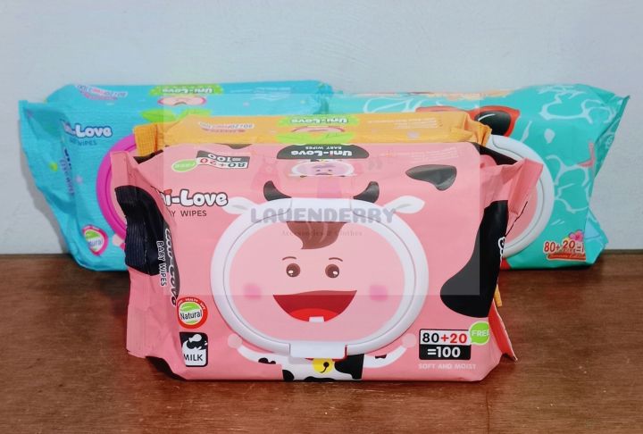 UNI-LOVE Milk Baby Wipes 100 Sheets | Lazada PH