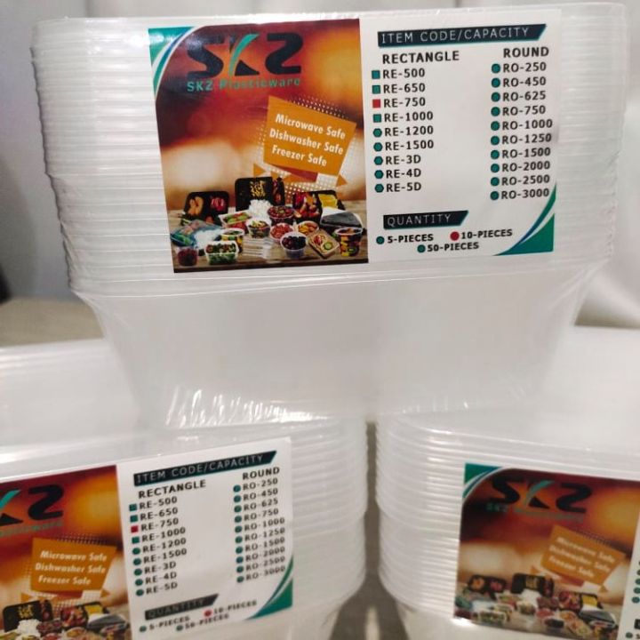 SKZ Plasticware Plastic Tupperwares | 750mL, 1000mL, 1500mL, 2500mL ...